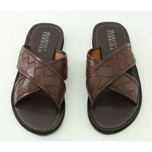 Marco Ferrara Crossover Slipper in Brown – Seasons Fashion