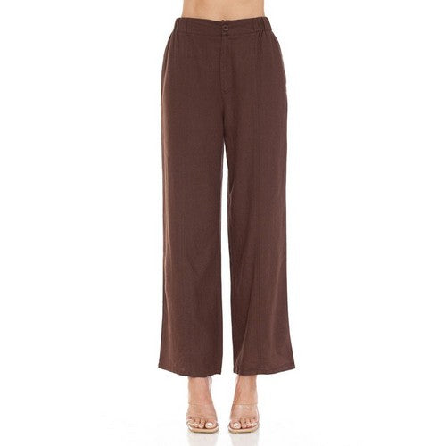 Wide Leg Linen Pants in Java – Seasons Fashion